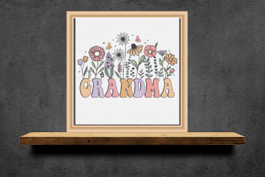 Grandma Floral Cross Stitch Pattern - Etsy