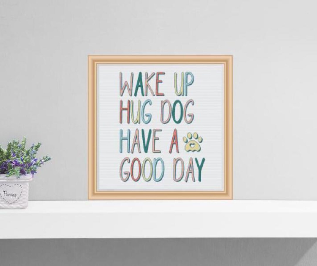 Wake up Dog Cross Stitch Pattern - Etsy