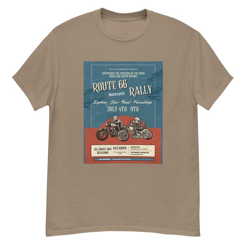 Vintage Route 66 Motorcycle Rally T-shirt, - Etsy