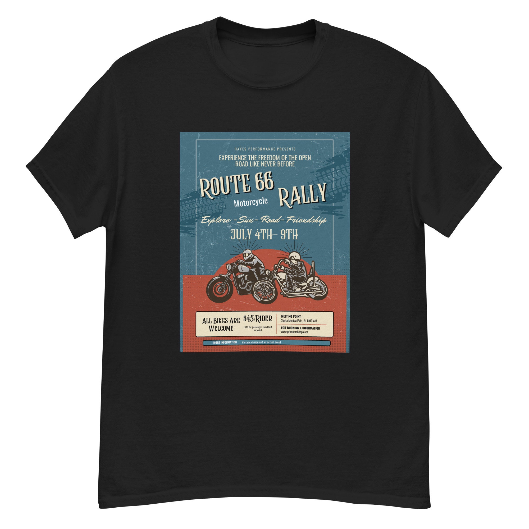 Vintage Route 66 Motorcycle Rally T-shirt, - Etsy