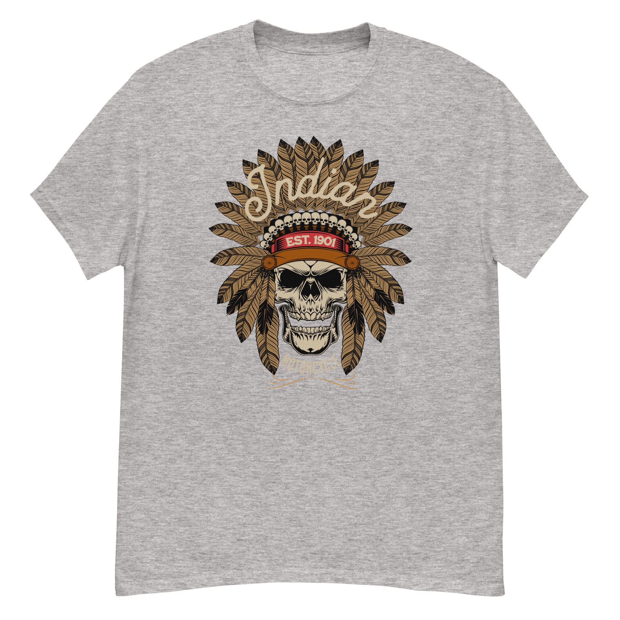Indian Motorcycle Skull With Head Dress T-shirt - Etsy