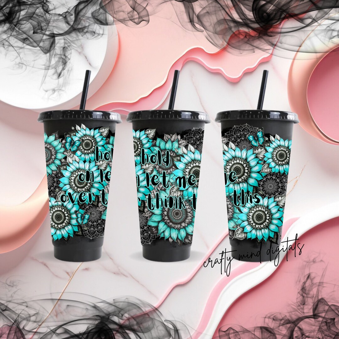 Uvdtf Cold Cup Wrap Designs, Plastic Cup Designs , Pug, Aqua Sunflowers ...