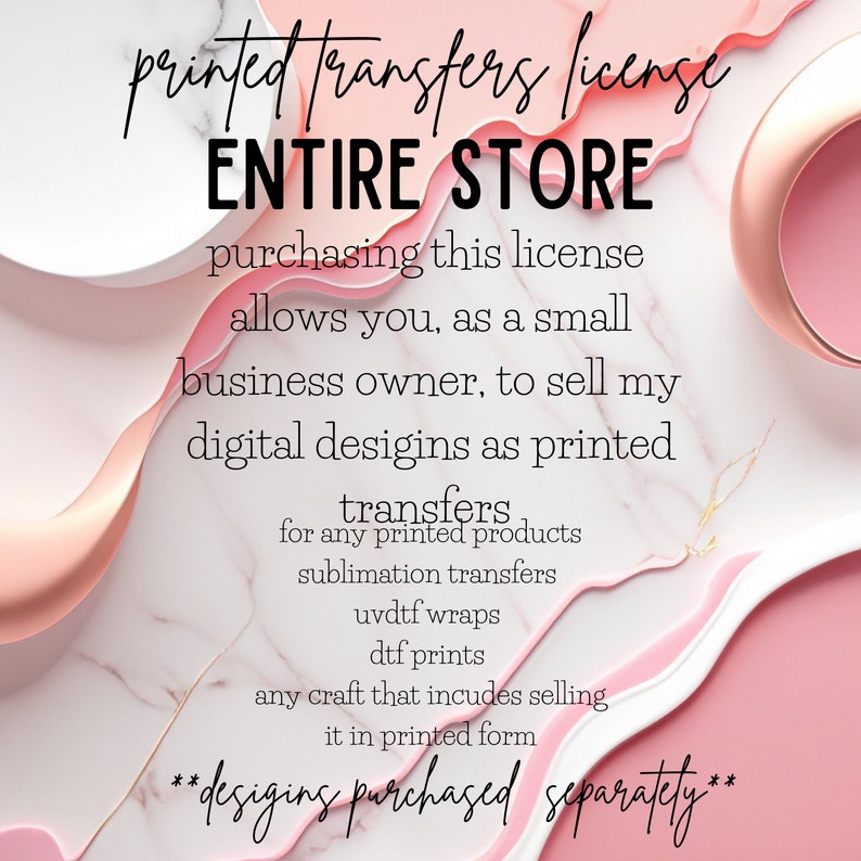 Printed Transfers License Entire Store - Etsy