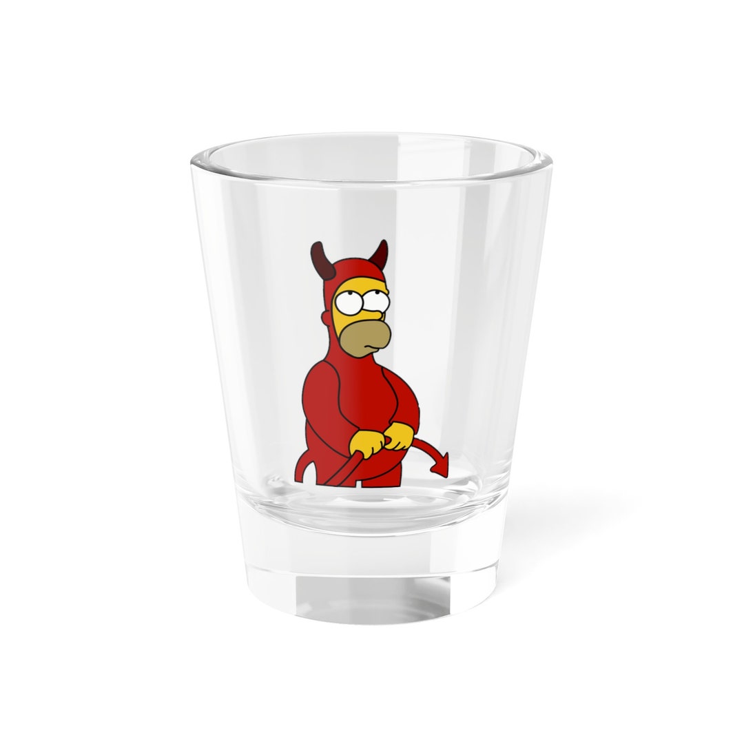 Homer Simpson Devil, the Simpsons Shot Glass, 1.5oz Funny Shot Glasses ...
