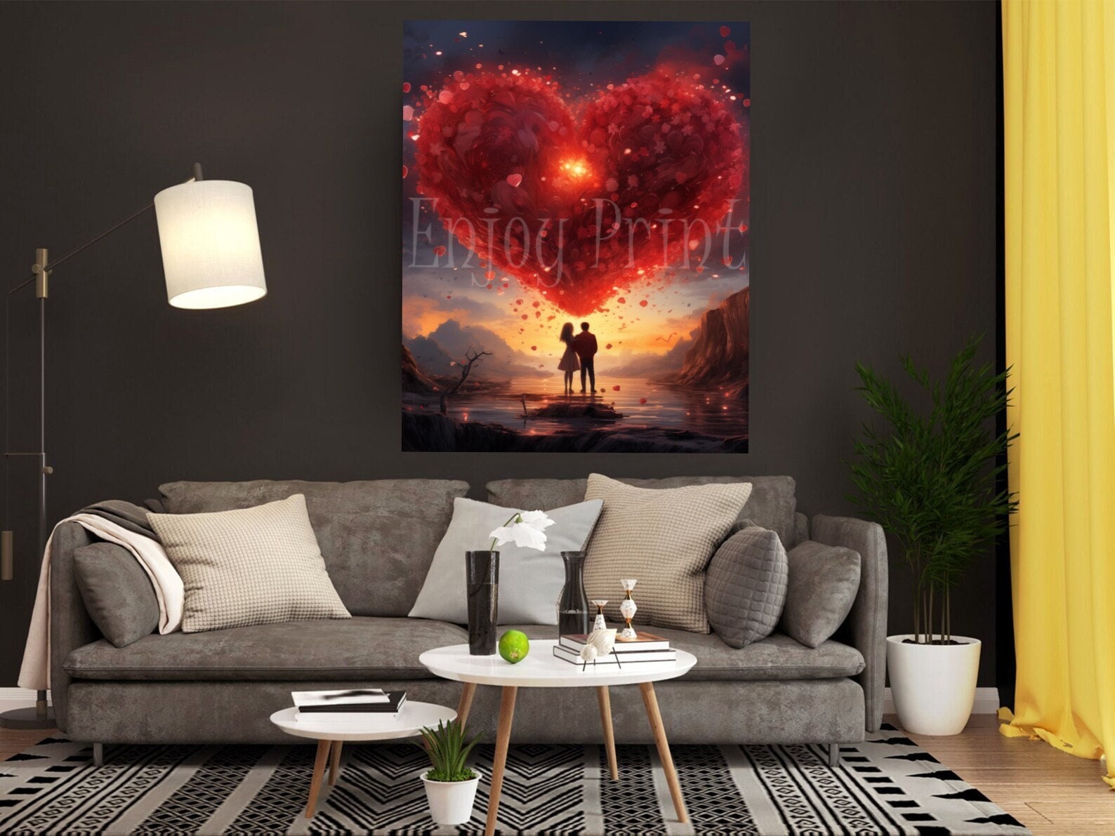 Big Red Heart for Lovers~ Art Modern Wall ~ Print Digital ~ Echo of ...