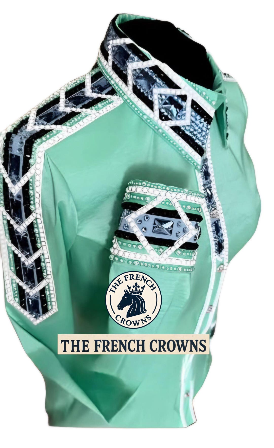 Turquoise Green Western Show Shirt: Stretchy Horsemanship Showmanship ...