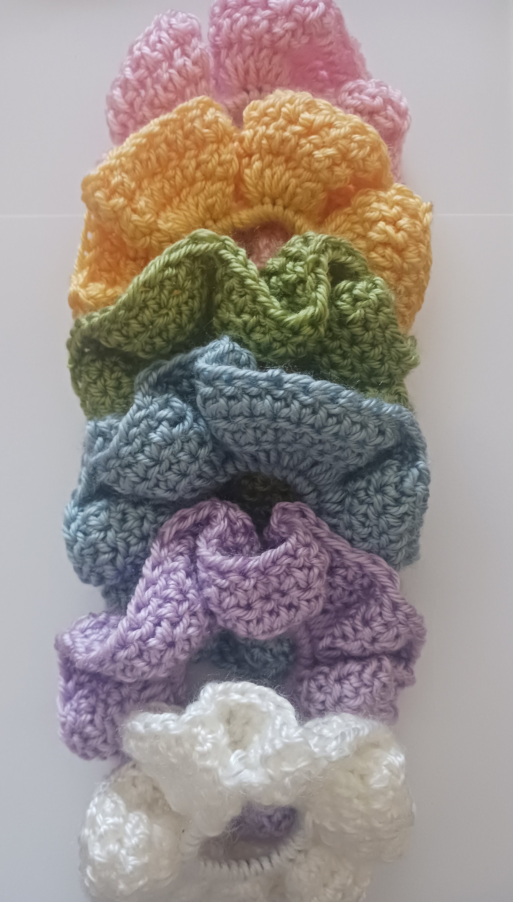Limited Valentine's Themed Crochet Scrunchies/ Pastel Crochet ...