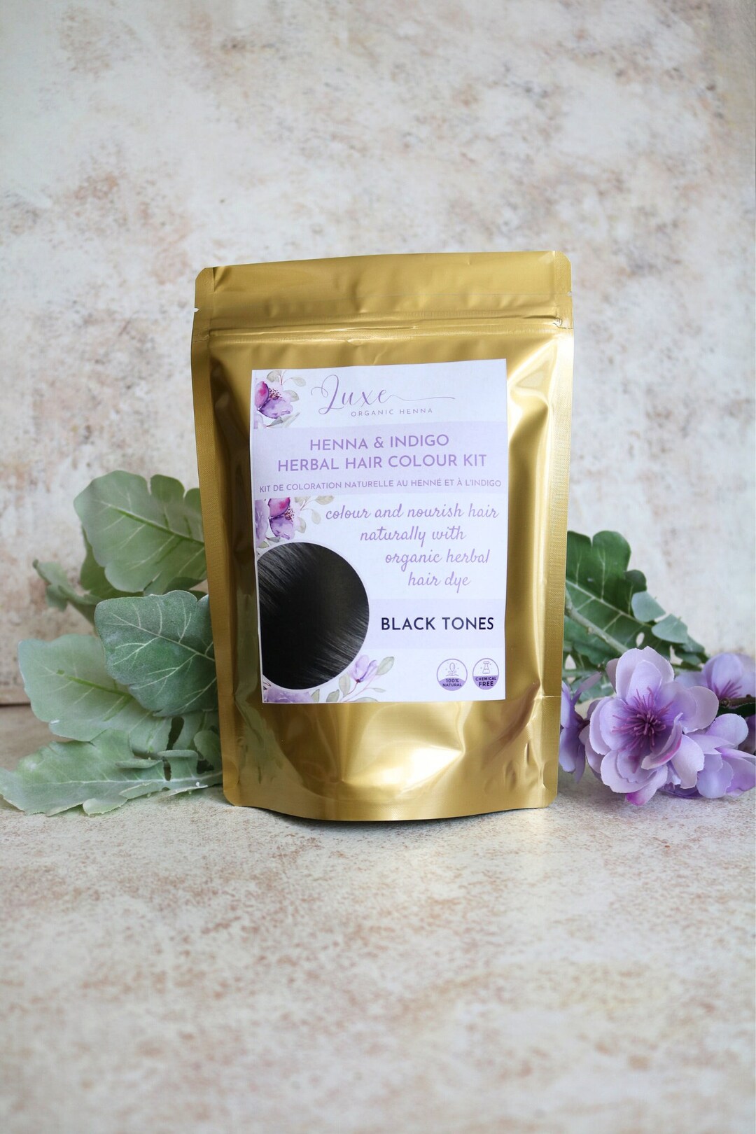 BLACK Henna Hair Dye Kit | Herbal Hair Colour Kit | Black Natural Hair ...