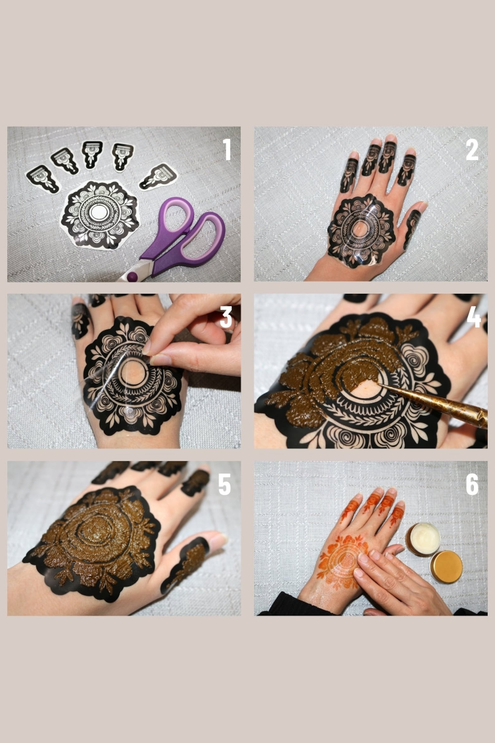 Henna Stencil - Large | Assorted Designs | Henna Tattoos | Temporary ...