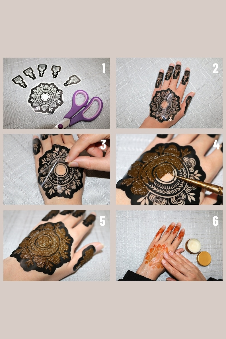 Henna Stencil - Large | Assorted Designs | Henna Tattoos | Temporary ...