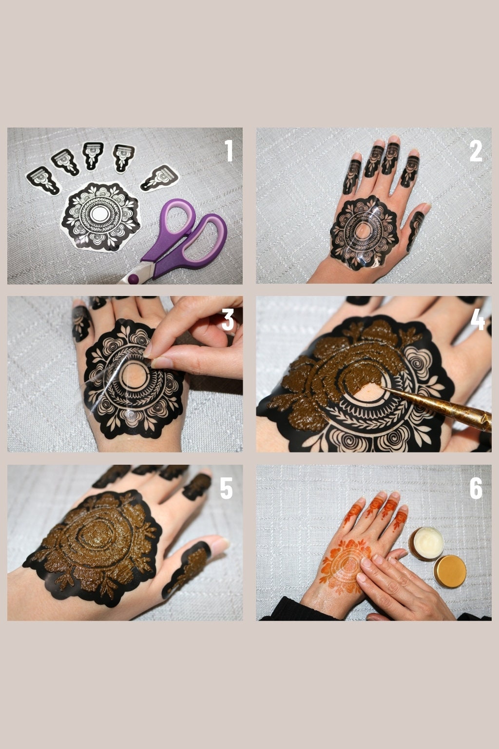 Henna Stencil - Large | Assorted Designs | Henna Tattoos | Temporary ...