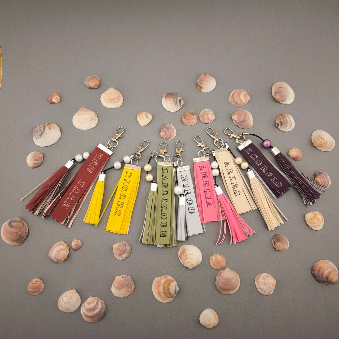 Custom Leather Purse Charm. Leather Tassel Charm. Leather Purse Tassel ...