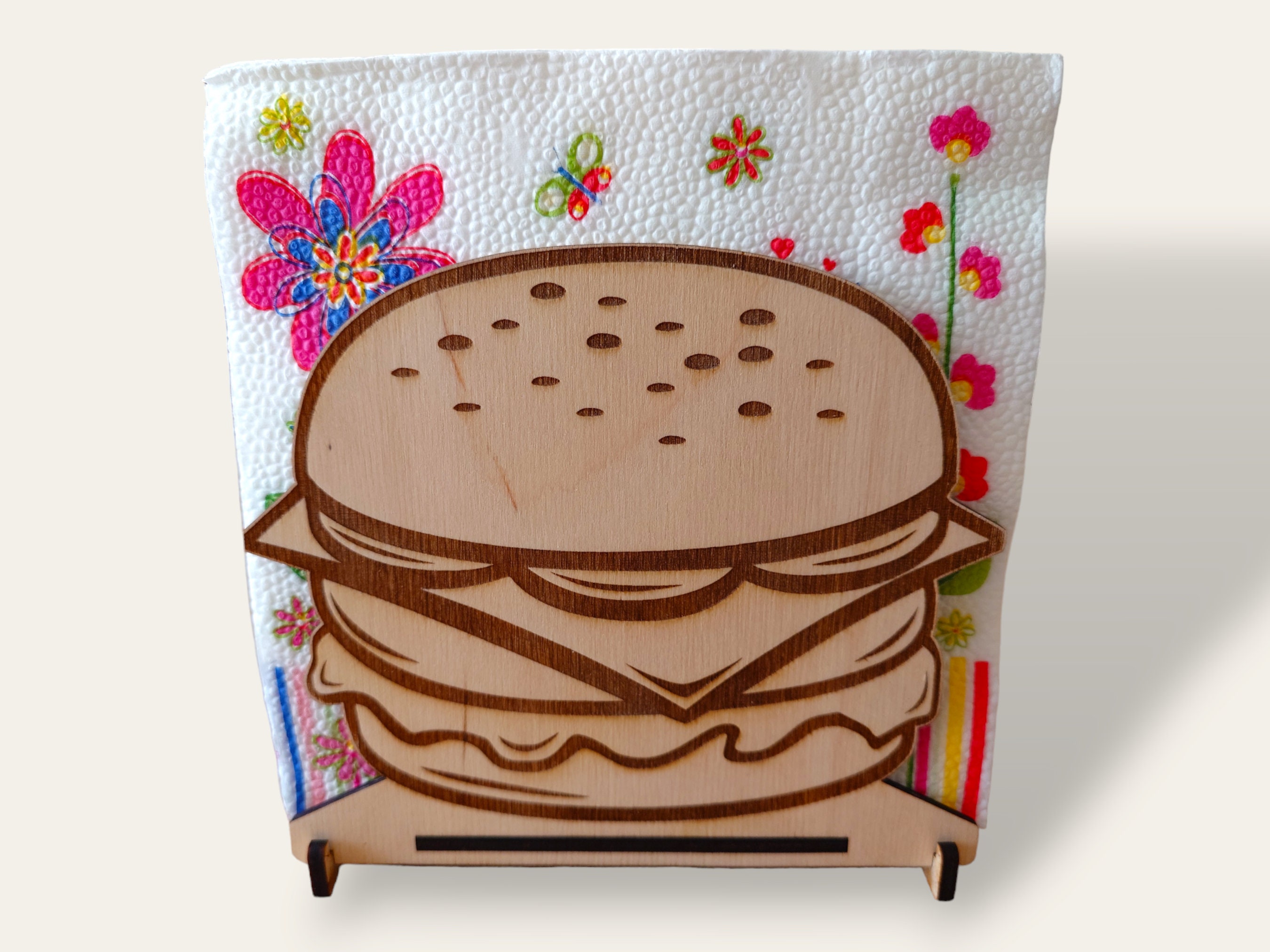 Burger Napkin Holder Laser Cut Template SVG AI DXF - Etsy