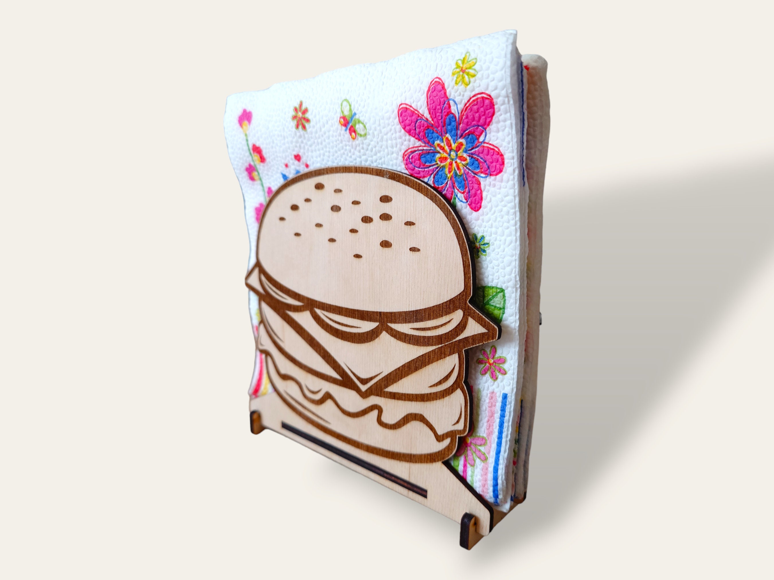 Burger Napkin Holder Laser Cut Template SVG AI DXF - Etsy