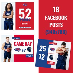 Basketball Social Media Canva Templates - 54 Editable Graphics - Game ...