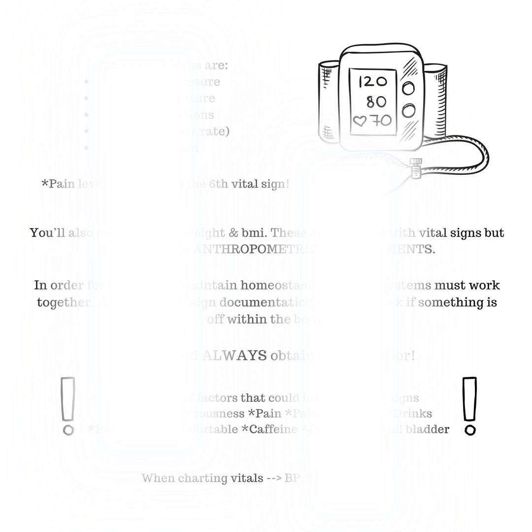 Vital Signs Study Guide for CCMA Exam | MA Study Notes | Blood Pressure ...