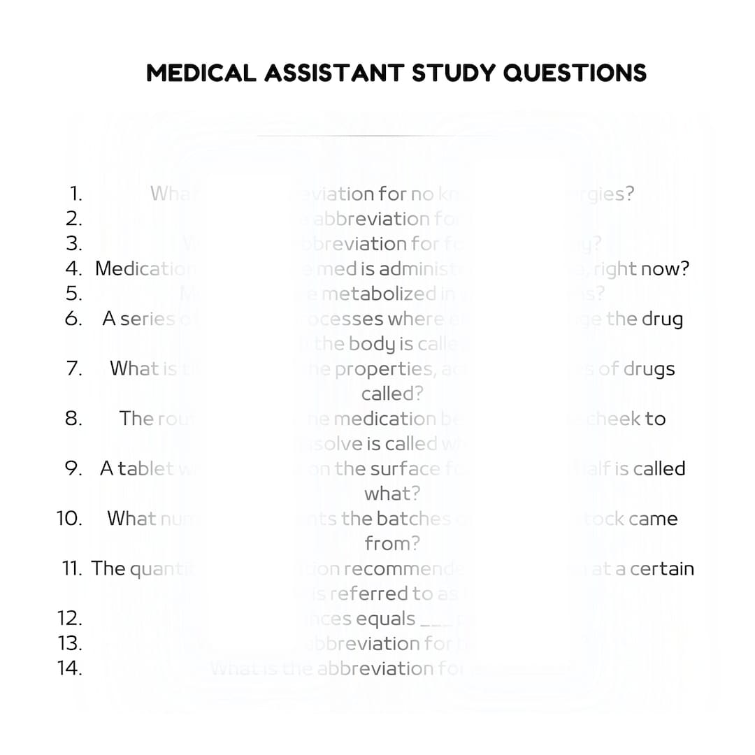Medical Assistant Study Questions and Answers PDF | 31 CMA Exam Prep ...