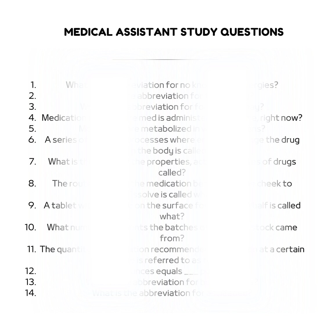 Medical Assistant Study Questions and Answers PDF | 31 CMA Exam Prep ...