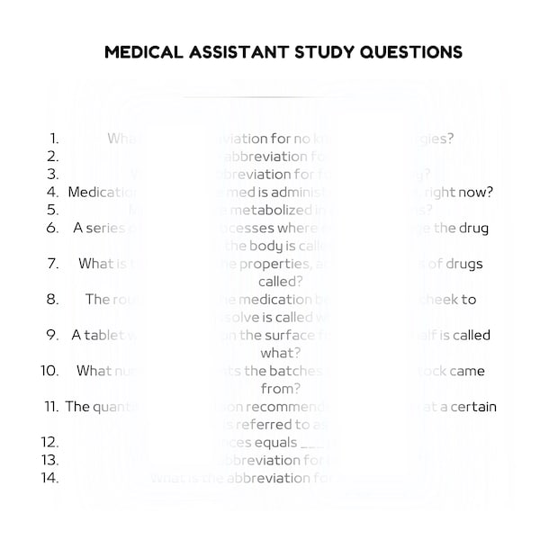 Medical Assistant Study Guide - Etsy