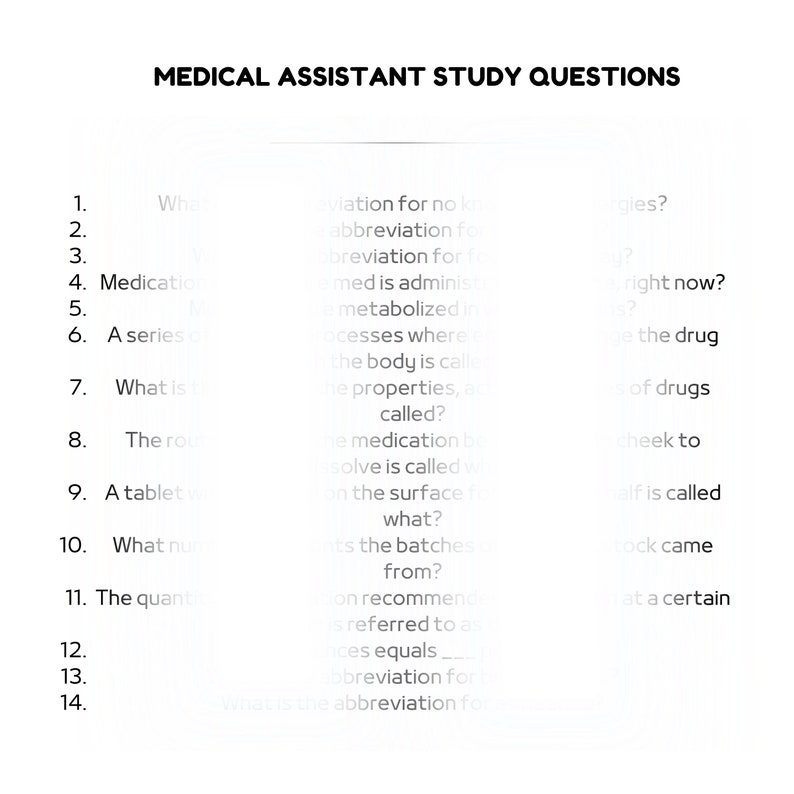 Medical Assistant Study Questions and Answers PDF | 31 CMA Exam Prep ...