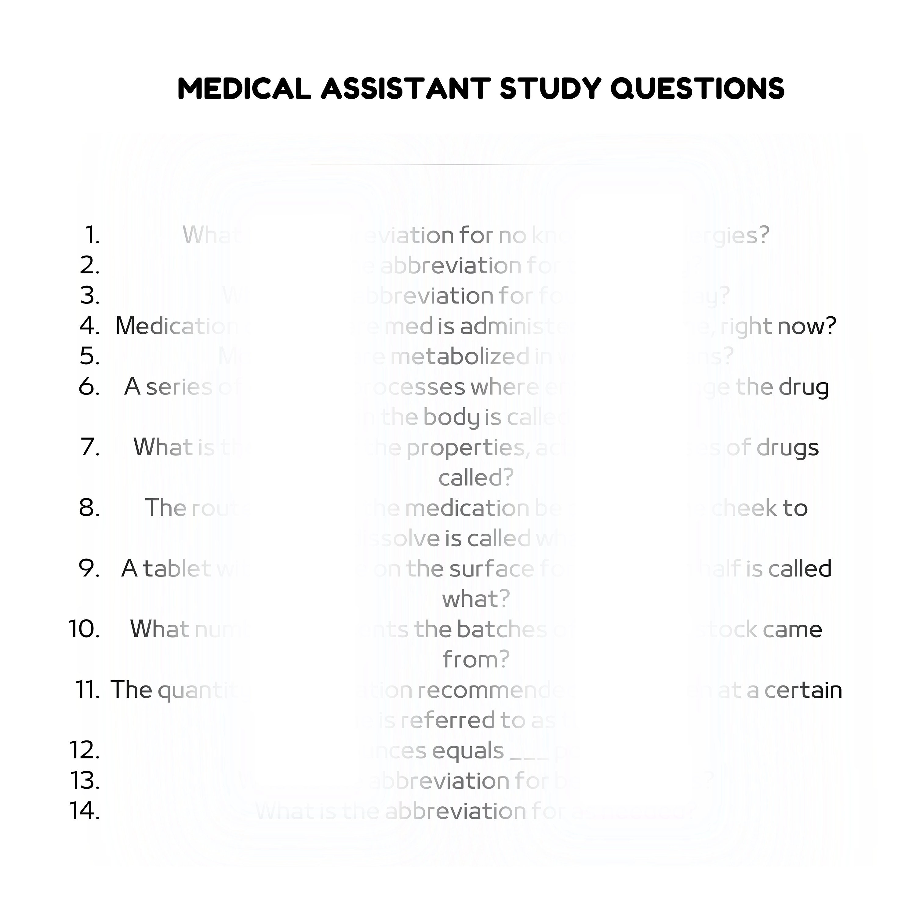 Medical Assistant Study Questions and Answers PDF | 31 CMA Exam Prep ...