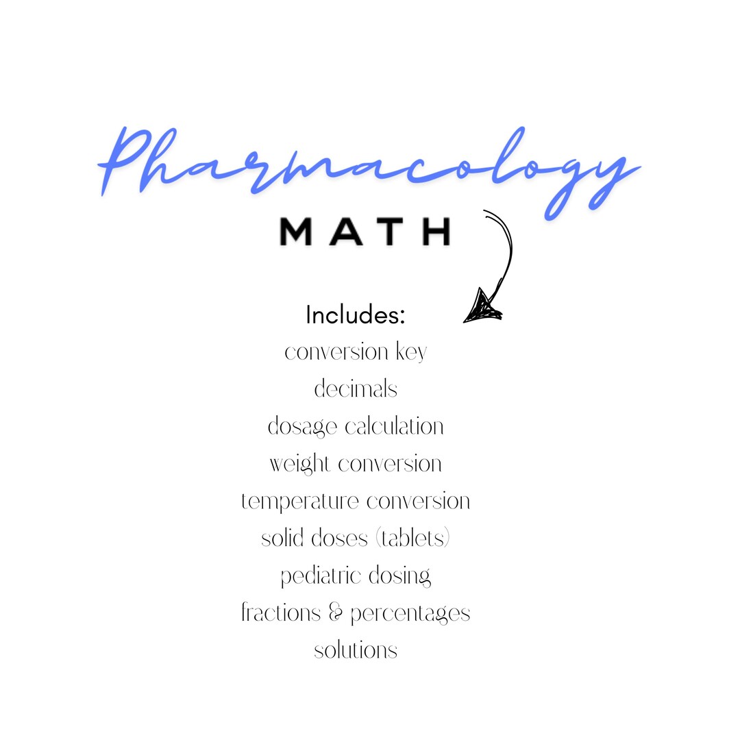 Pharmacology Math Medical Assistant Students CMA CCMA RMA Dosage ...