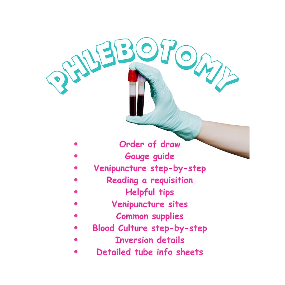 Phlebotomy Study Guide for Medical Assistant Students | 18-page Instant ...