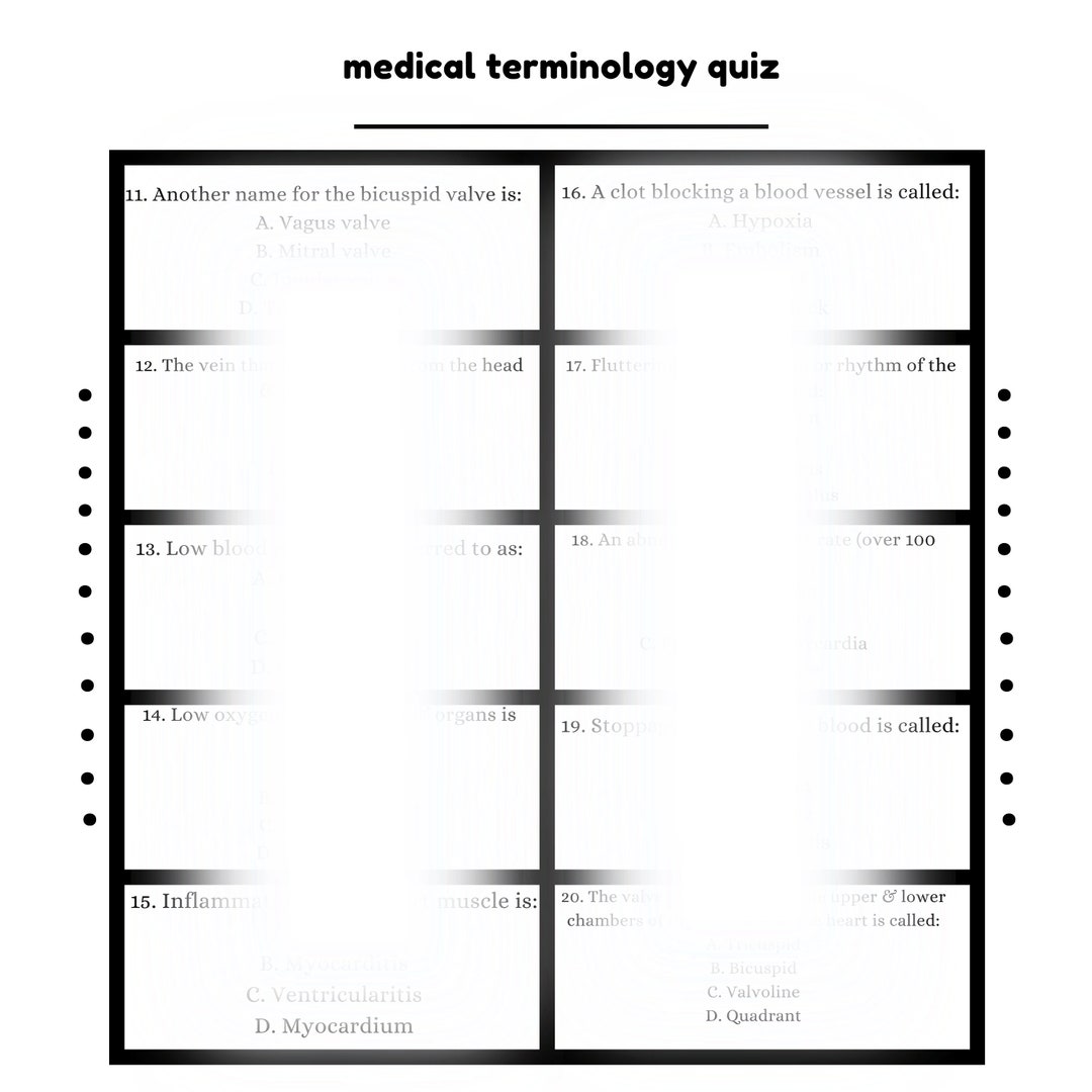 CCMA Medical Terminology Quiz - Etsy