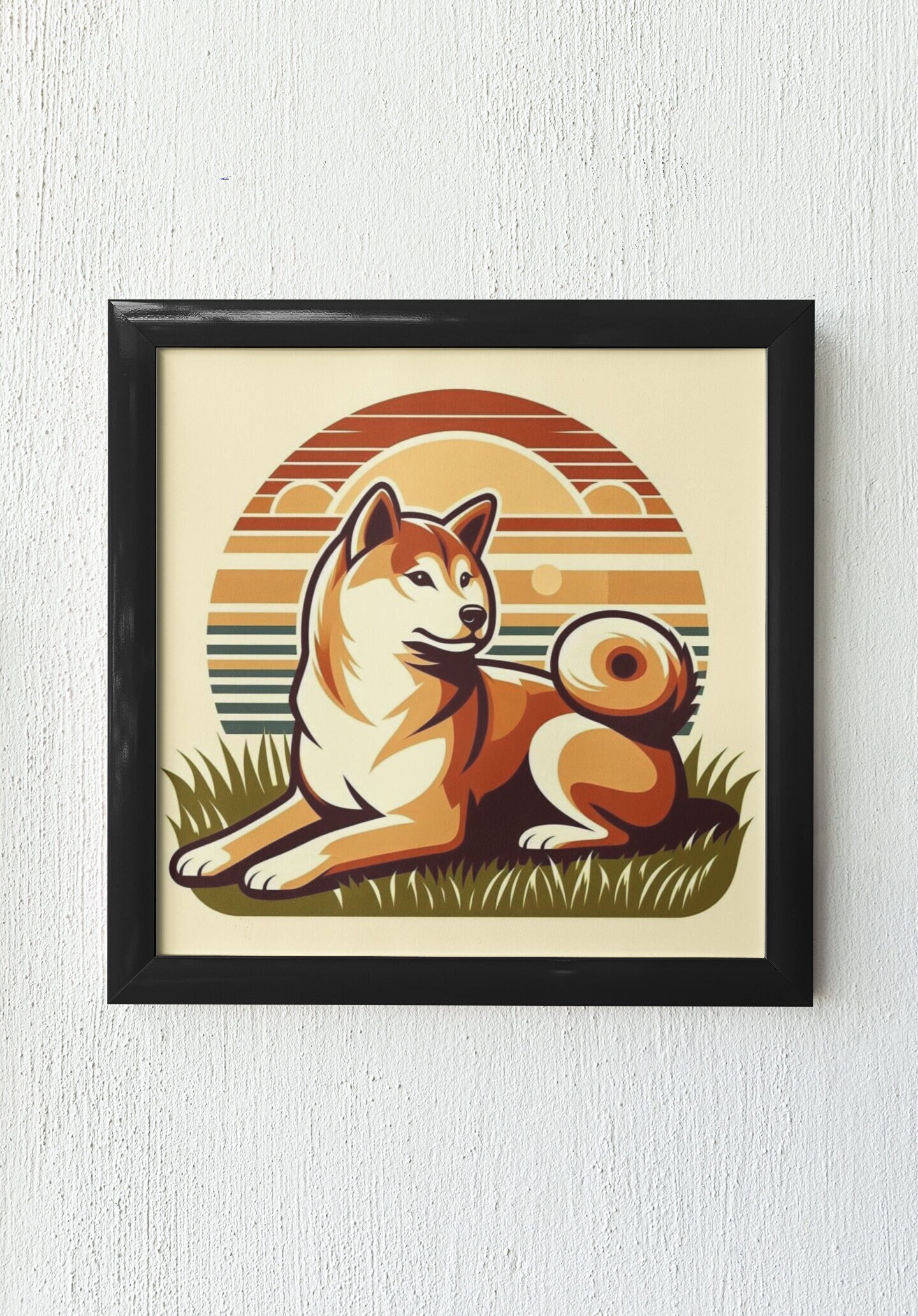 Shiba Inu Mid Century Modern Art Print, Shiba Inu Art, Shiba Inu Poster ...