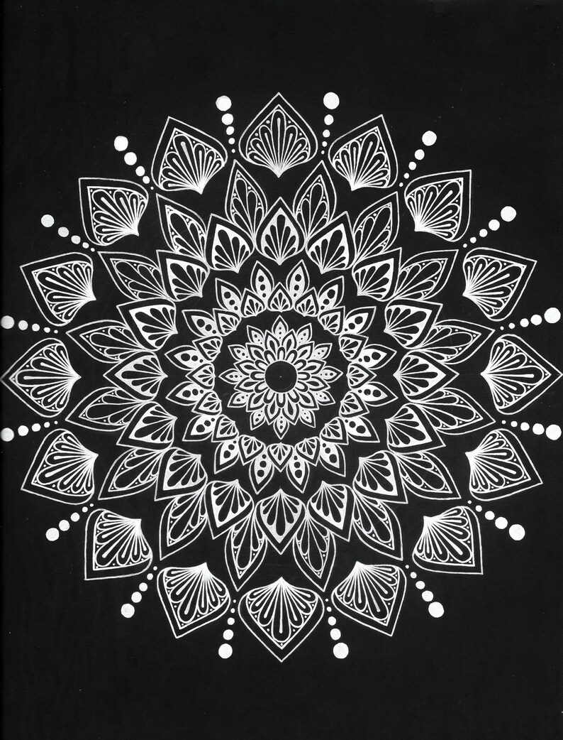 Black and White Mandala - Etsy