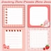 4 Designs Strawberry Theme Printable Notepad 3x3 Inch Digital Download ...