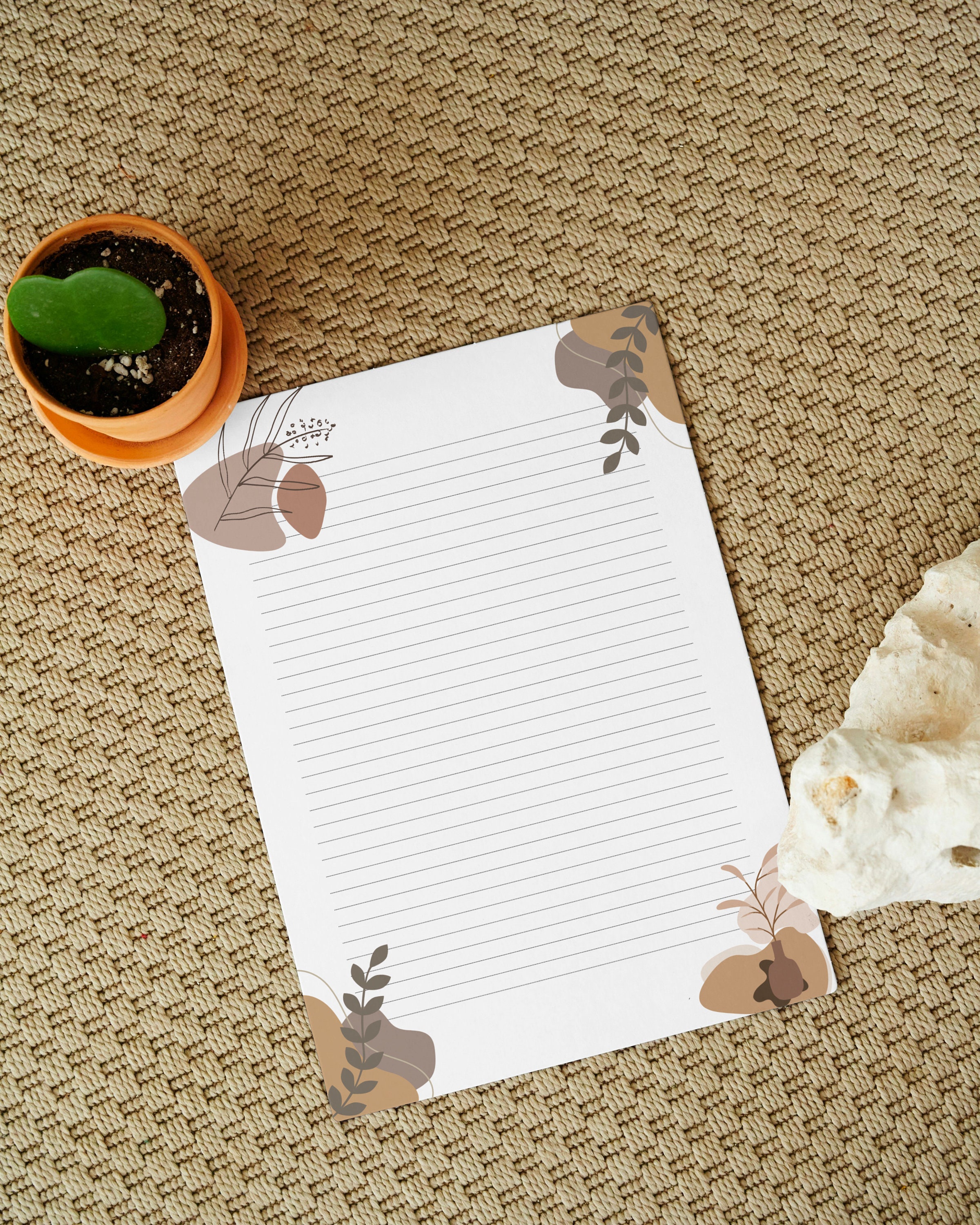 Printable Writing Paper Set Stationery PDF Digital Letter Paper Lined ...