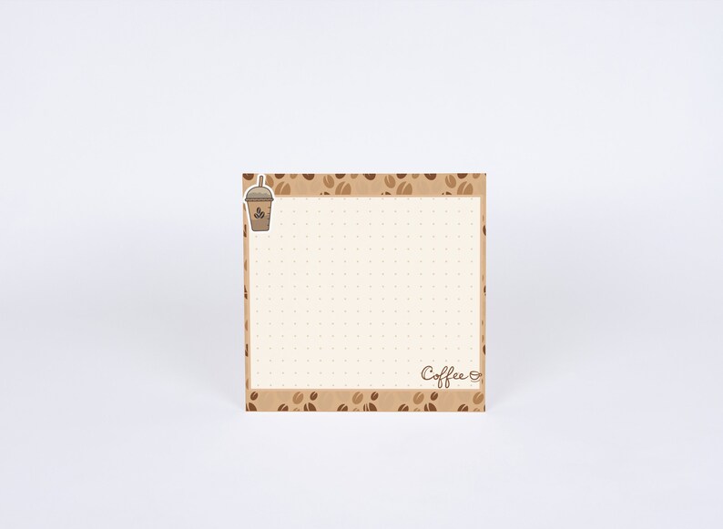 4 Designs Coffee Theme Printable Notepad 3x3 Inch Digital Download Memo ...