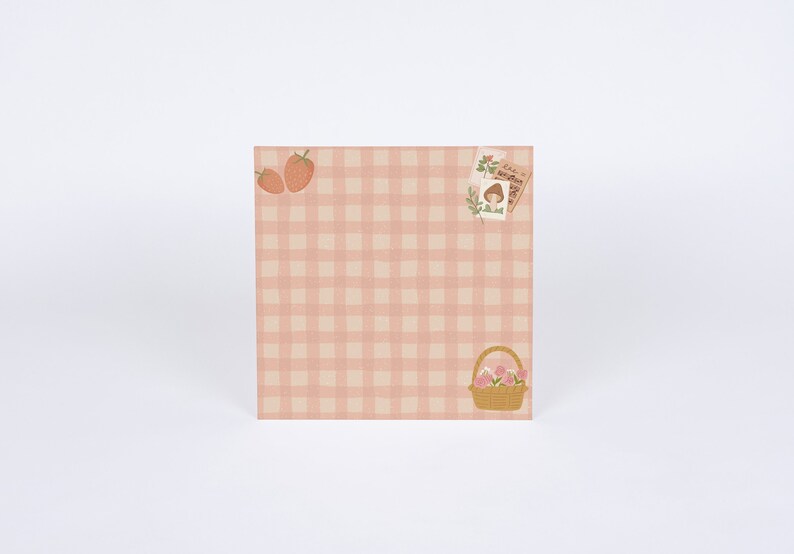 4 Designs Cottage Core Theme Printable Notepad 3x3 Inch Digital ...