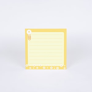 4 Designs Daisy Theme Printable Notepad 3x3 Inch Digital Download Memo ...