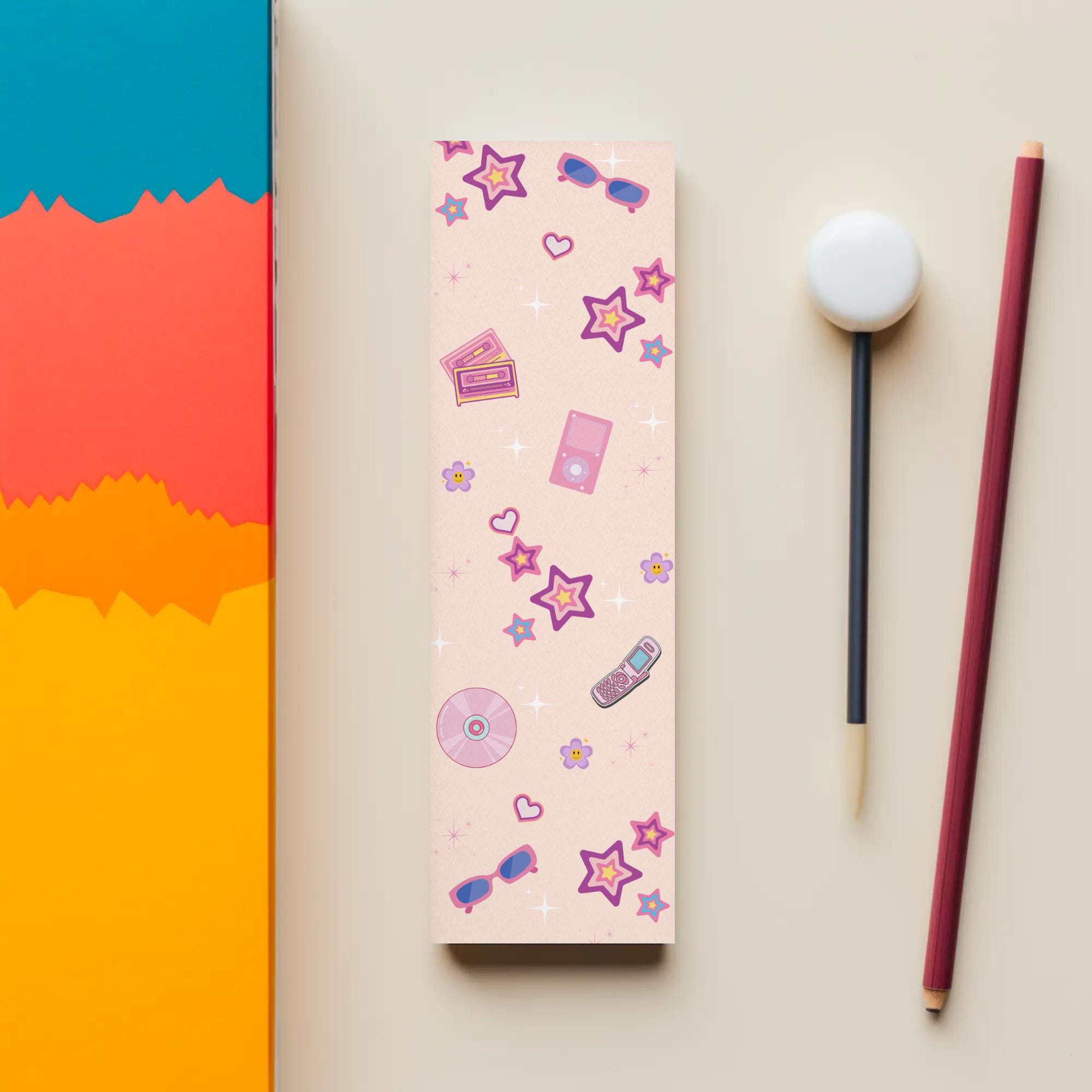 4 Designs Y2K Printable Bookmark Digital Bookmark Download PNG and PDF ...