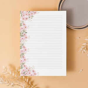 Flowers Printable Writing Paper Set Stationery PDF Digital Letter Paper ...