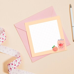 4 Designs Peach Theme Printable Notepad 3x3 Inch Digital Download Memo ...