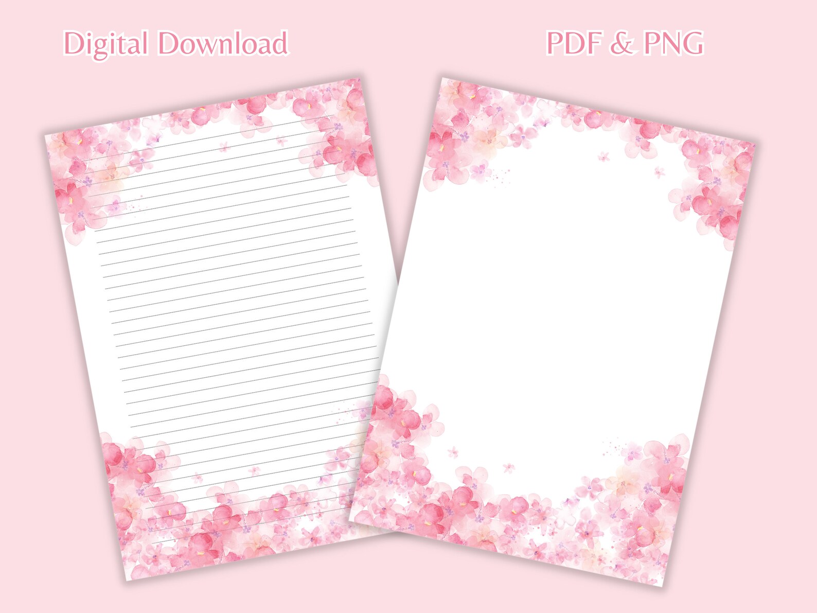 Printable Stationery Paper for Letter Writing Digital Download Set ...