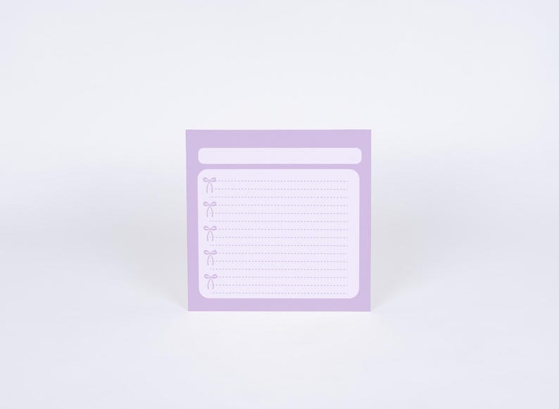 4 Designs Purple Theme Printable Notepad 3x3 Inch Digital Download Memo ...