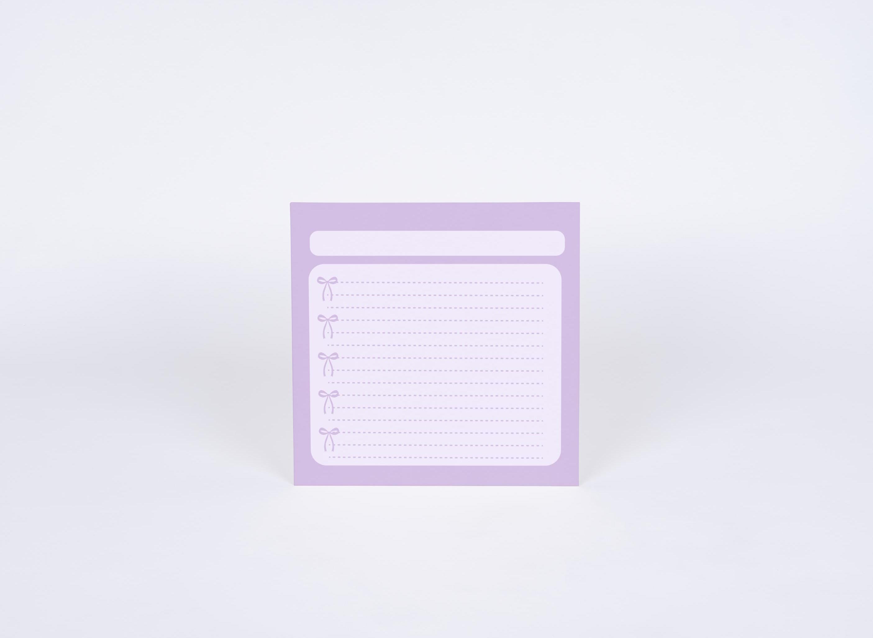 4 Designs Purple Theme Printable Notepad 3x3 Inch Digital Download Memo ...