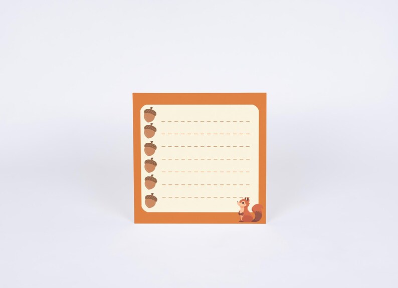 4 Designs Autumn Theme Printable Notepad 3x3 Inch Digital Download Memo ...