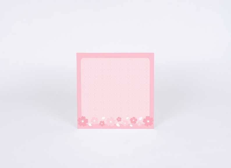 4 Designs Cherry Blossom Theme Printable Notepad 3x3 Inch Digital ...