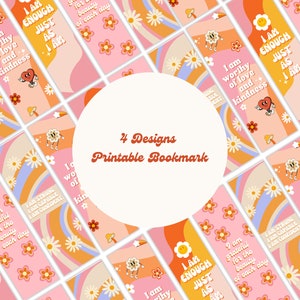 4 Designs Positive Affirmations Printable Bookmark Digital Bookmark ...