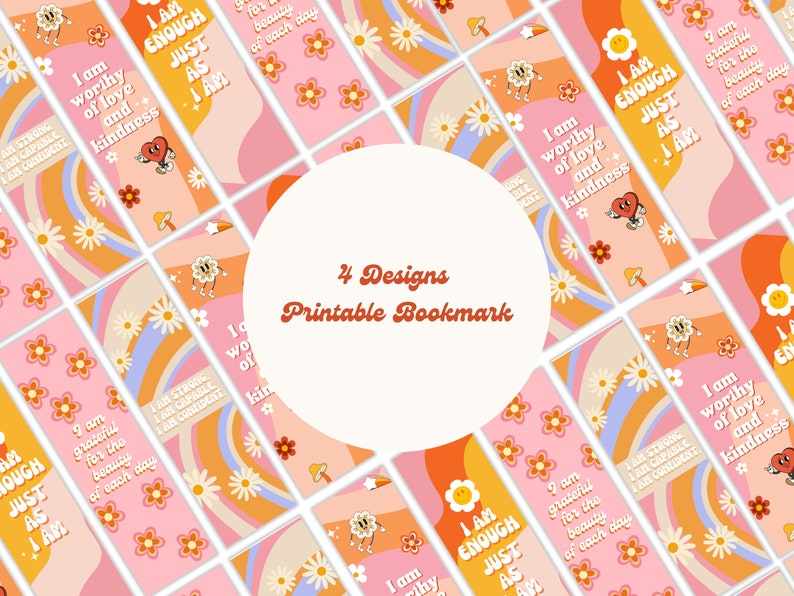 4 Designs Positive Affirmations Printable Bookmark Digital Bookmark ...