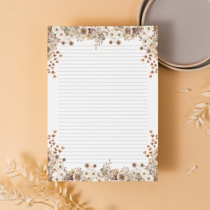 Printable Writing Paper Set Stationery PDF Digital Letter Paper Lined ...