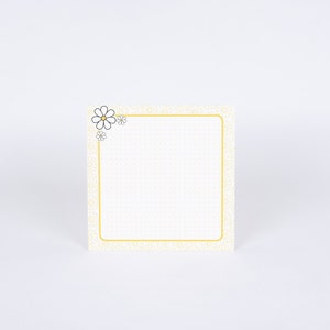 4 Designs Daisy Theme Printable Notepad 3x3 Inch Digital Download Memo ...