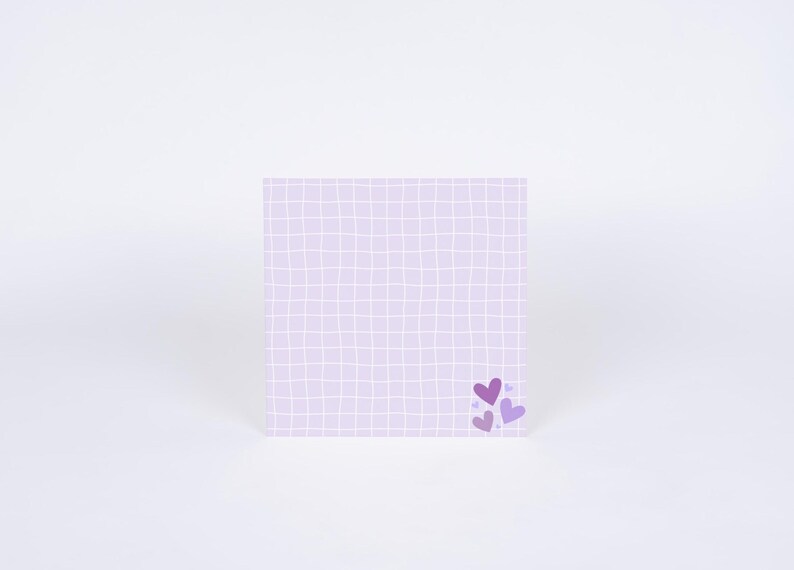 4 Designs Purple Theme Printable Notepad 3x3 Inch Digital Download Memo ...