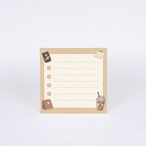 4 Designs Coffee Theme Printable Notepad 3x3 Inch Digital Download Memo ...