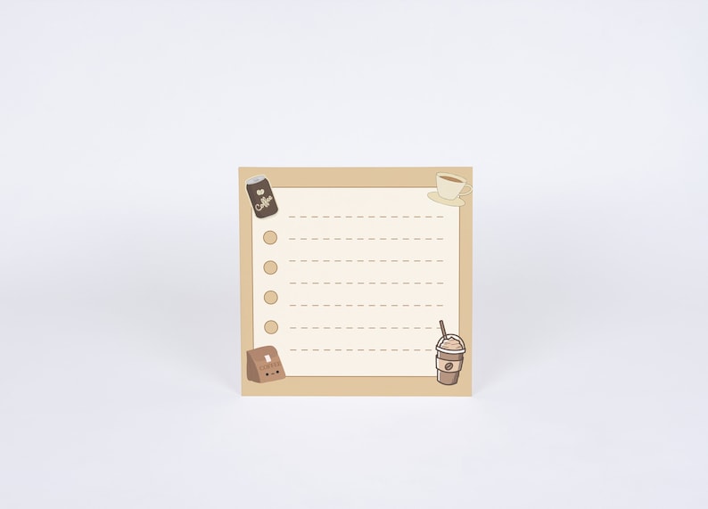 4 Designs Coffee Theme Printable Notepad 3x3 Inch Digital Download Memo ...